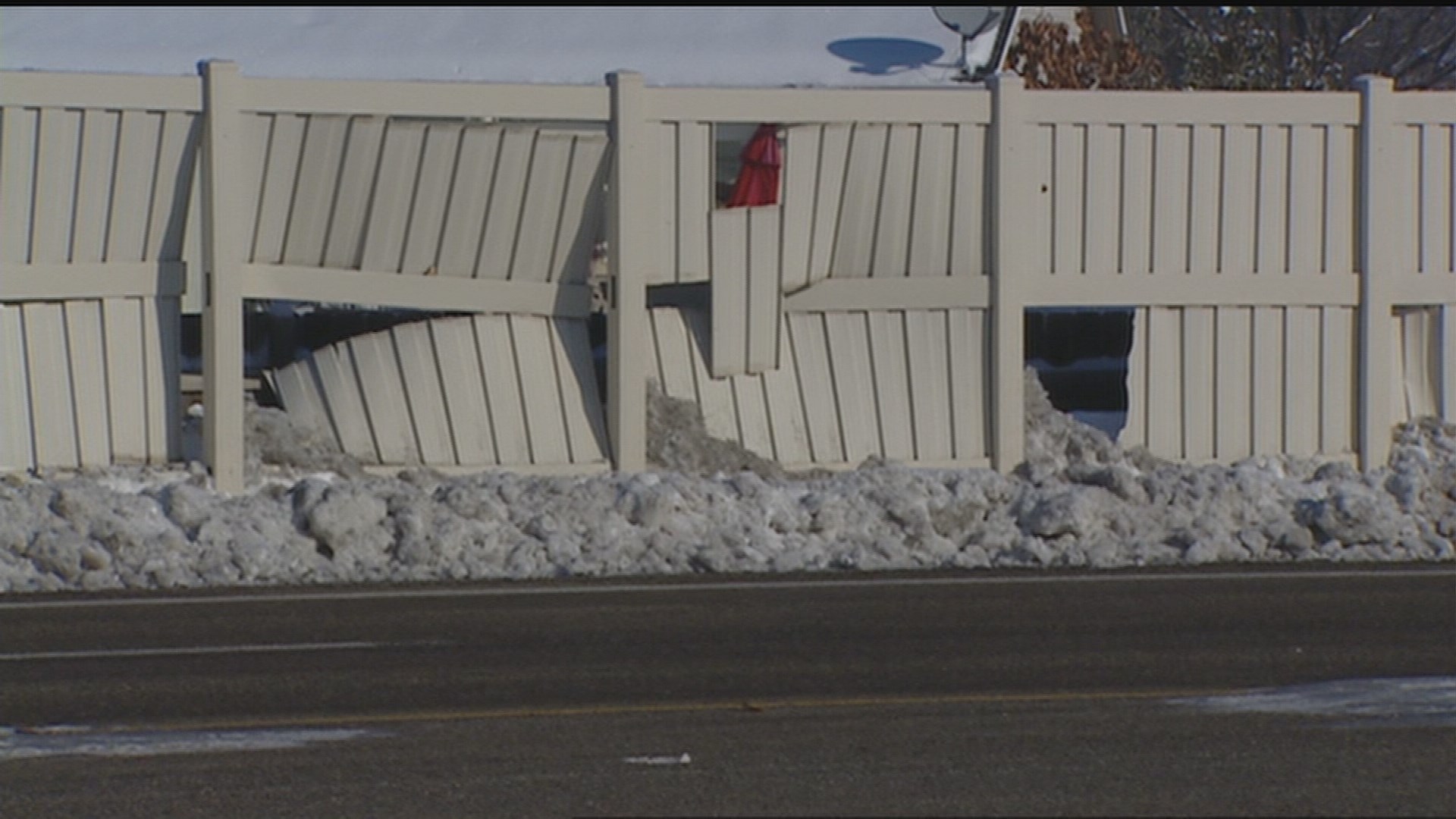 Snow plow damages fence in Meridian | ktvb.com
