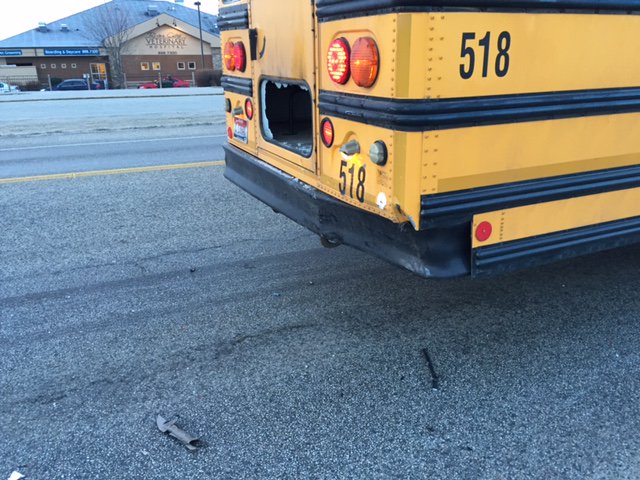 Driver cited after truck hits back of school bus | ktvb.com